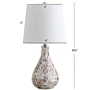 JONATHAN Y JYL1024A Mona 20.5" Mini LED Table Lamp, Cottage, Coastal, Transitional, Modern, Elegant, Office, Living Room, Family Room, Dining Room, Bedroom, Hallway, Foyer, Seashell