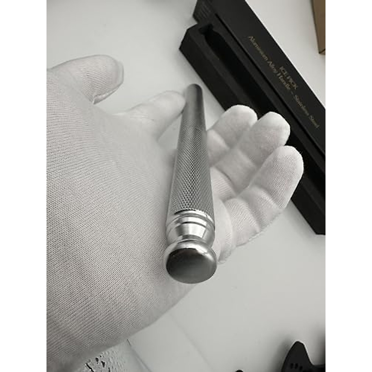 Stainless Steel Ice Pick with Safety Cover, Pick Tool for Breaking Ice, Non-slip Antiskid Handle for Easy to Grip (Silver)