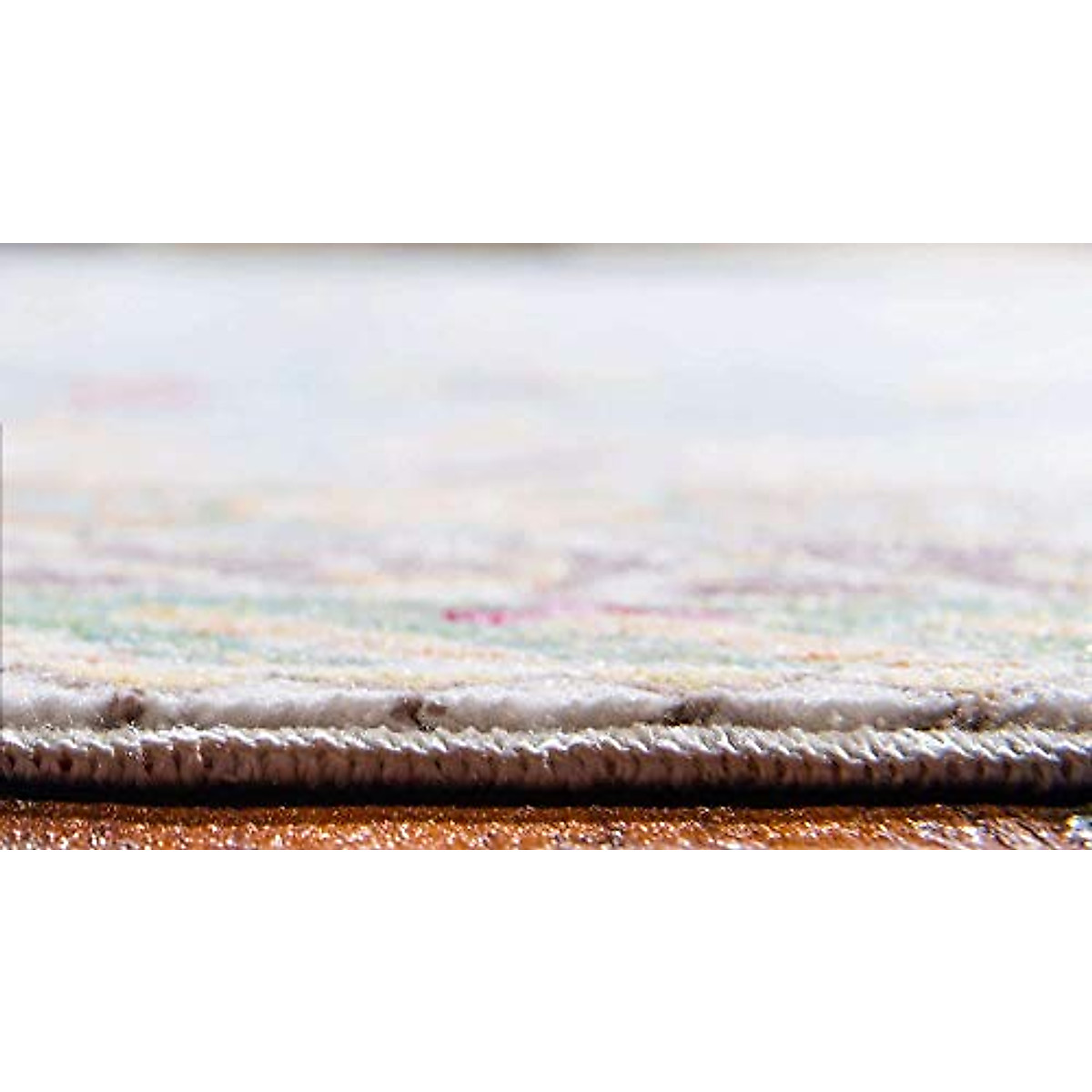 Unique Loom Austin Collection Traditional Border, Floral, Vintage Area Rug, 8' 0" x 10' 0", Blue/Green