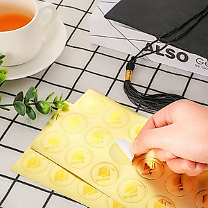 432 Pieces Grad Metallic Sticker Seals Gold Graduation Envelope Seals Grad Stickers for Envelopes Graduation Envelope Sticker Seals Graduation for College High School Graduation Party Favor Decor