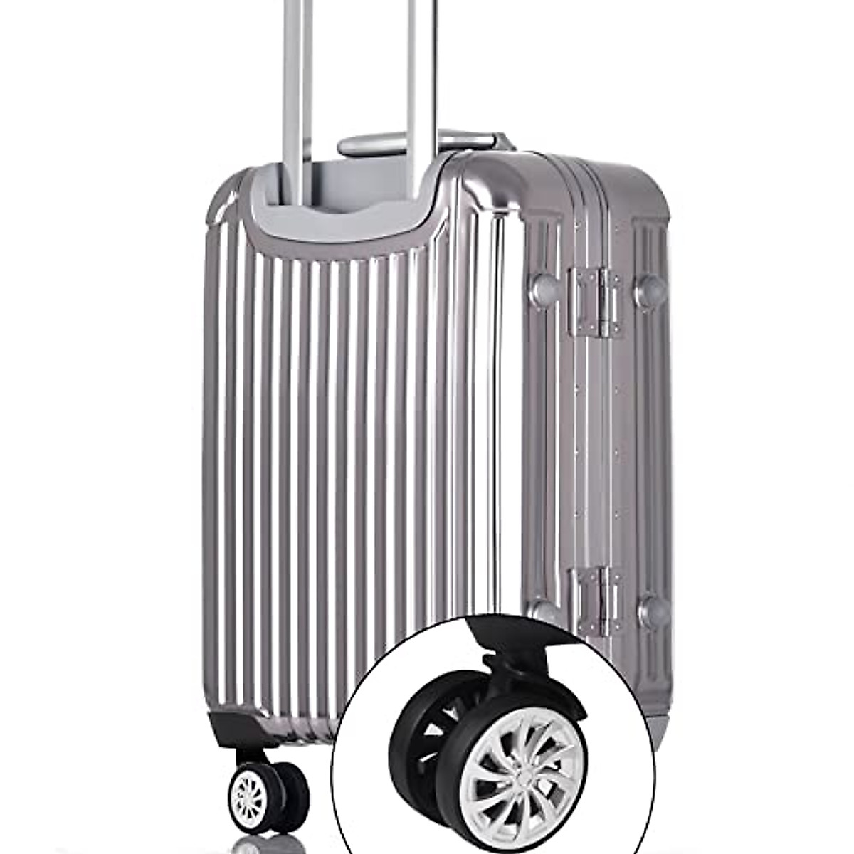 Serlium 2Pcs Luggage Suitcase Wheels 3.4 x 2.2in (Carefully Measure Yourself Wheel Size), Swivel Wheel Replacement Luggage Travel Suitcase Wheels Plastic Bearings Repair Set for Luggage Kits