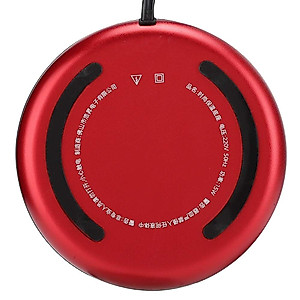 Fdit Beverage Warmer Plate Desktop Heated Coffee Tea Waterproof Touch for Coffee Tea Milk(US-Red)