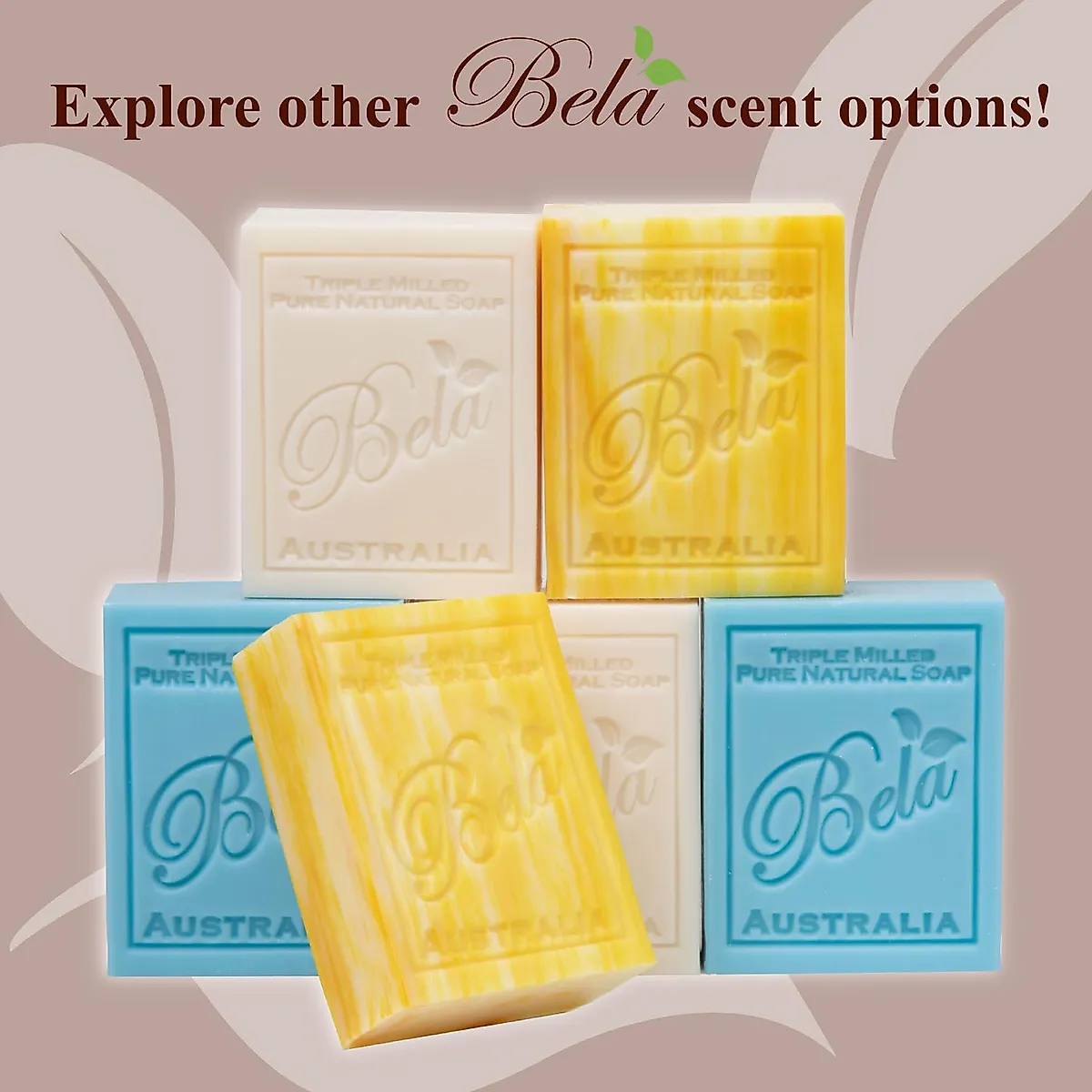 BELA Extra Creamy Goat Milk Soap 3.3 OZ Pack of 6, Long Lasting French Triple Milled Bar Soap Enriched with Organic Shea Butter, Hand, Face and Body Wash Bar, Made in Australia