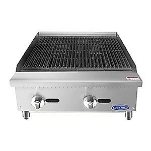 AtosaUSA ATRC-24 24 Natural Gas Countertop Heavy Duty Radiant Charbroiler with Manual Control - 70,000 BTU