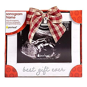 Pearhead Holiday Sonogram Picture Frame, Rustic Christmas Home Décor, Baby Announcement Frame, Nursery Gift for Expecting Moms, Christmas Ideas for New Moms