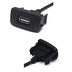 MOTONG Male to Female USB Power Port Socket Adapter for Toyota VIGO, Please Confirm The Dashboard Hole's Size Before Order(40 * 20mm)