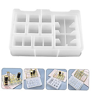 COHEALI Storage Box Mold Makeup Organizer Box Tray Mold Resin Tray Mold Handicraft DIY Silicone Box Epoxy Silicone Handicraft Mold Silicone DIY Molds Sturdy DIY Mold Silica Gel White