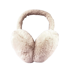 WskLinft Plush Earmuffs Cold Resistant Ergonomic Washable Elastic Ear Muffs for Daily Life Apricot