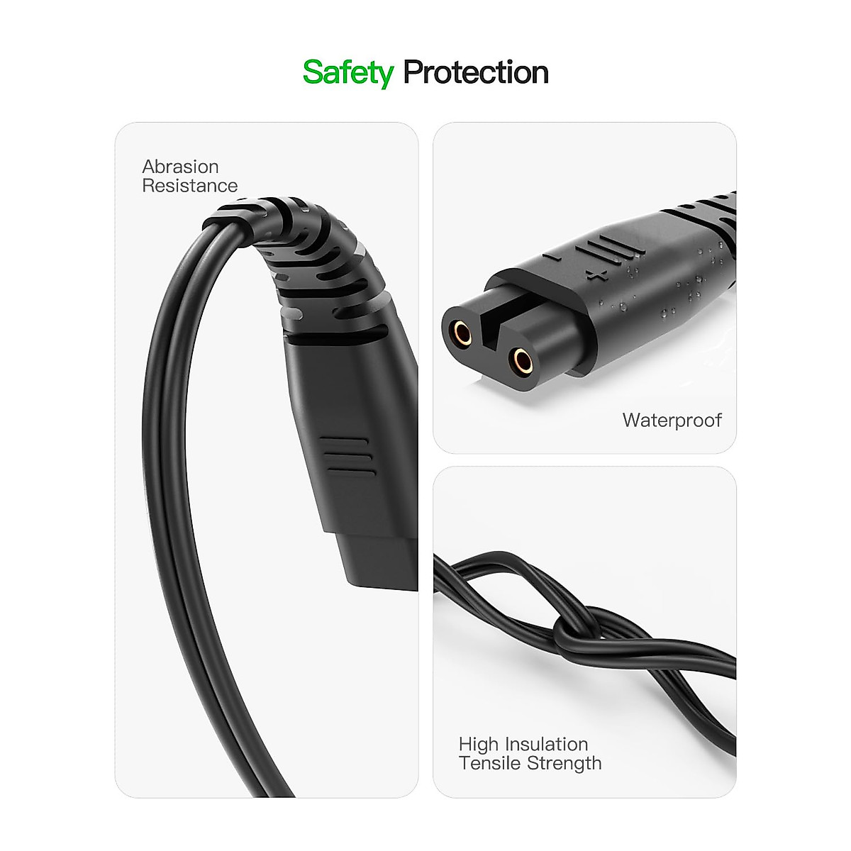 USB Charger Cable Fit for Hatteker-Cordless-Hair-Trimmer Pro Hair Clippers Beard Trimmer RFC-588 RFC-598 RFC-692 Shaver Razor Replacement Charging Power Cord