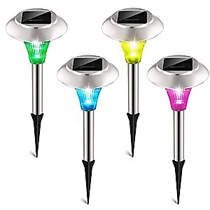 Solar Lights Outdoor Decorative, Color Changing Solar Lights for Garden, KOCASO Solar Landscape Lights, Decor for Path, Flower Bed, Yard, Walkway (4 Pack)