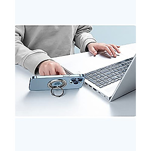 Phone Grip Neowic Magnetic Phone Ring Holder, Adjustable Cell Phone Kickstand, Removable Finger Holder, (with 2PC Ultra Thin Metal Ring for Phone Case/No Mag Phone), Black