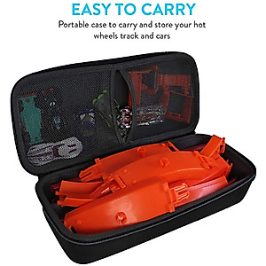TUDIA EVA Empty Carrying Case for Hot Wheels Track and Cars, Hard Storage Travel Portable Case Bag [Case ONLY, Hot Wheels NOT included]