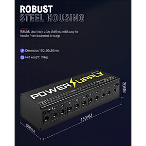 Donner DP-1 Guitar Power Supply 10 Isolated DC Output for 9V/12V/18V Effect Pedal