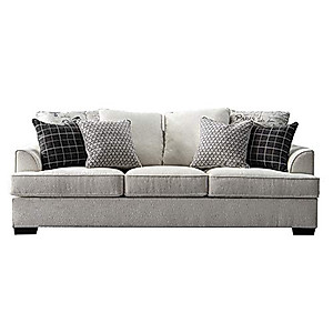 Acanva Luxury Contemporary Chenille Living Room Sofa, Couch, Cream