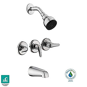 Glacier Bay Aragon 3-Handle 1-Spray Tub and Shower Faucet in Chrome (Valve Included)