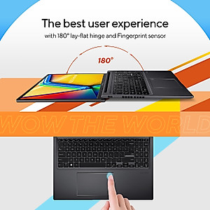 ASUS Vivobook 16 Laptop, 16” WUXGA 1920X1200 16:10 Display, AMD Ryzen™ 5 5625U CPU, AMD Radeon™ Graphics, 8GB RAM, 512GB SSD, Fingerprint Sensor, Windows 11 Home, Indie Black, M1605YA-EH54