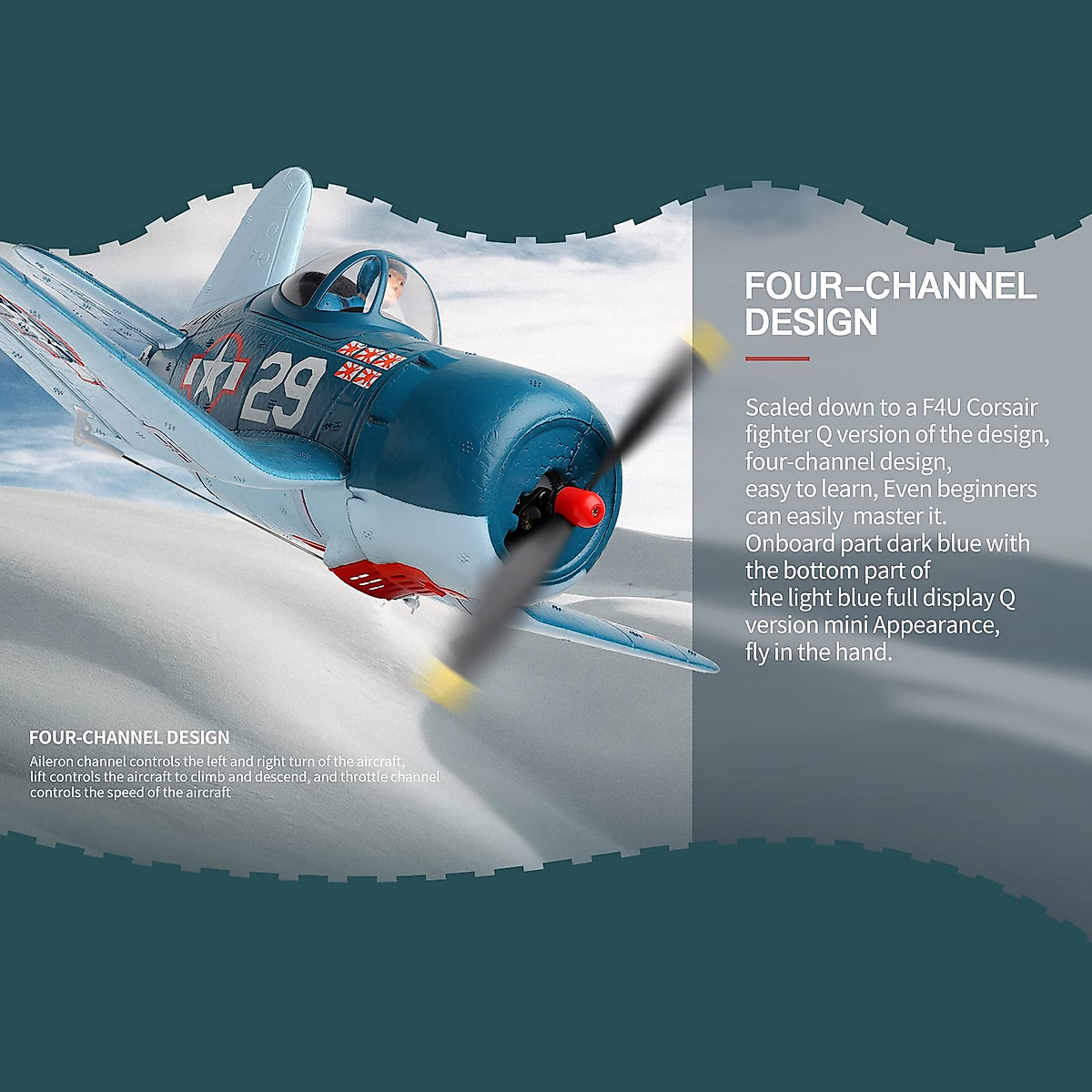 GoolRC RC Plane, WLtoys A500 RC Airplane, 4 Channel Remote Control Airplane, 2.4GHz RC Aircraft Fighter with 6-Axis Gyro, 3D/6G Mode, Easy & Ready to Fly Flight Toys for Adults and Beginners