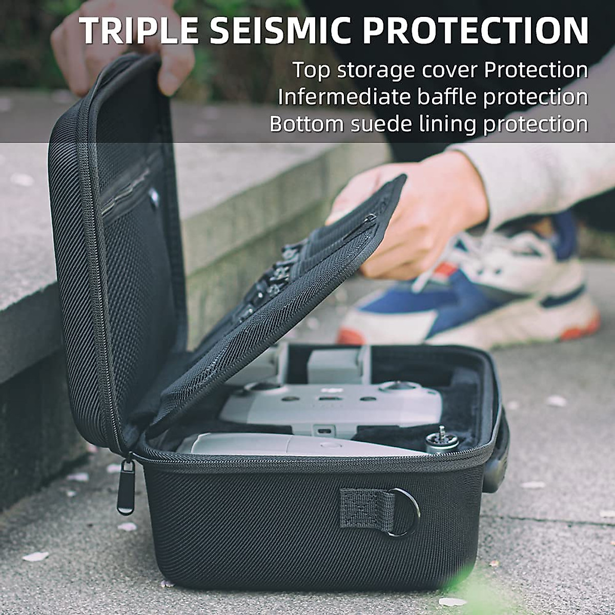 SKEZN Mavic Air 2 Drone Hard Carrying Case Travel Storage Bag for DJI Mavic Air 2S Drone/DJI Mavic Air 2 Fly More Combo with Accessories-Hard Shell Shockproof Travel Case with Shoulder Strap,GYDMC050