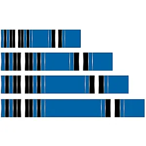 White Water Archery Laminated Blue Traditional 8 Crest Arrow Wraps 15 pk Choose Length Width (8, 1)