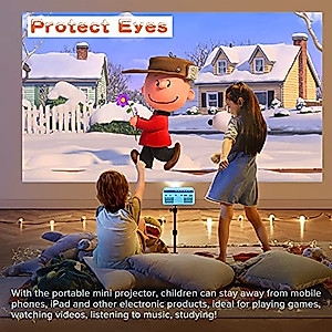 Mini Video Projector for Cartoon, Portable Outdoor Movie Projector for Kids Gifts, XOPPOX Small Home Theater Projector for Phone with HDMI USB AV Interfaces