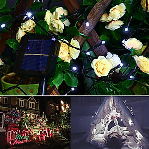 XUNATA Waterproof String Lights Outdoor, 50 LEDs 33ft Starry USB Powered 8 Modes Setting Light, for Indoor Outdoor Wall Decoration Wedding Party Home Garden(White)