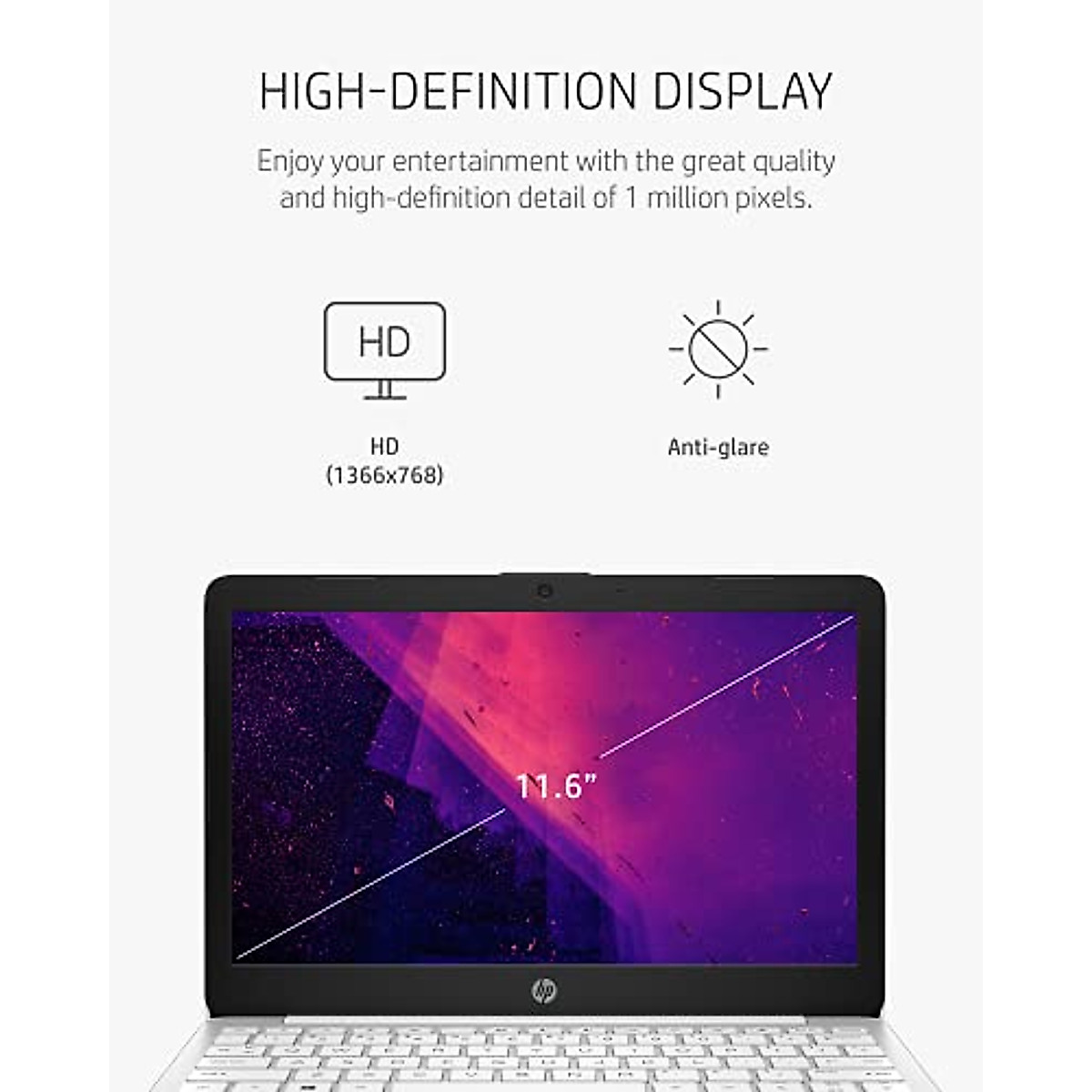 HP Stream 11 Laptop, Intel Celeron N4020, 4 GB RAM, 64 GB Storage, 11.6” HD Anti-Glare Display, Windows 11, Long Battery Life, Thin & Portable, Includes Microsoft 365 (11-ak0040nr, 2021 Diamond White)