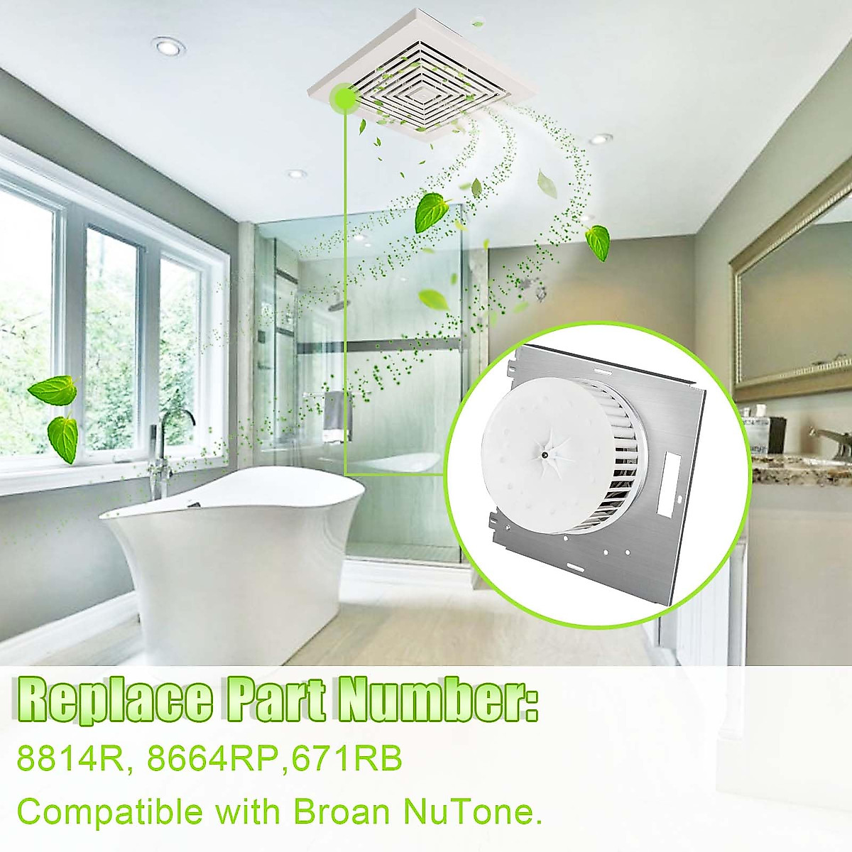 New Upgrade S97017706, 8814R, 8664RP, B Unit Ventilation Fan Motor Assembly, Compatible with Broan NuTone Bathroom Exhaust Fan, Fit for 8673, 671RB,671,672,371,763RL B,769RL B, 100CFM, 3.5 Sones