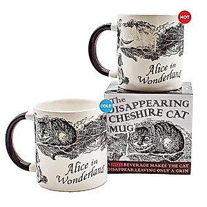 The Unemployed Philosophers Guild Disappearing Cheshire Cat Heat Transforming Color Changing Reveal Mug - Add Coffee and The Cheshire Cat Disappears Except for its Grin, Comes in a Fun Box