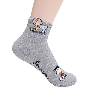 evei The Peanuts Snoopy Cartoon Movie Series Women's Original Socks (snoopy21_5pairs)