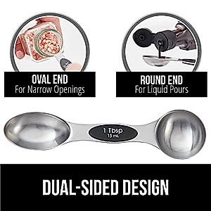 Gorilla Grip Box Grater and Measuring Spoons Set, Box Grater Has Built in Container, Measuring Spoons Set is Dishwasher Safe, Both in Black Color, 2 Item Bundle