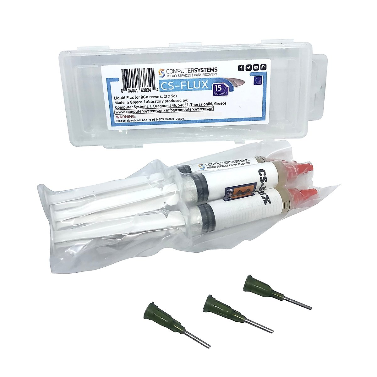 CS-FLUX reballing Low viscosity Halogen-free liquid flux for BGA component rework reflow 15g . Ideal for VGA GPU repairs