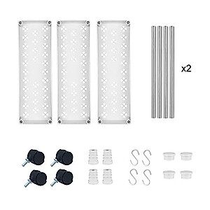 YooFZler 3 Tier Slim Storage Cart Mobile Tower Rack Rolling Shelving Unit Storage with Casters Wheels&4 Side Hoops for Kitchen Bathroom Laundry Room