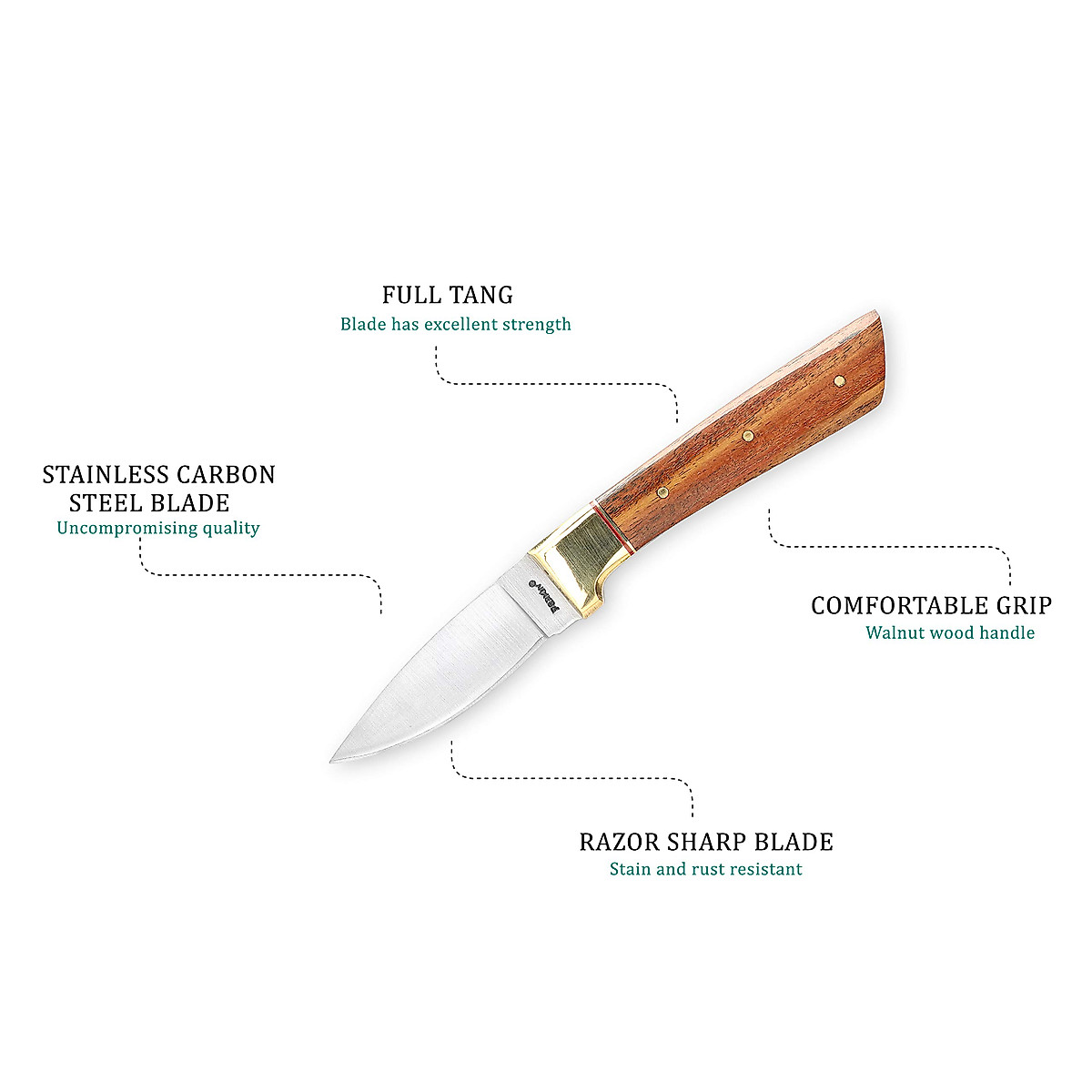 Perkin Knives - Handmade Hunting Knife With Sheath- Work of Art