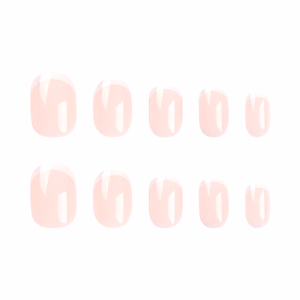 White French Tip Press on Nails Short Square Fake Nails Glossy Pink Glue on Nails Full Cover False Nails with Designs White Nail Tips Acrylic Nails Extra Short Press on Nails for Women Manicure 24Pcs