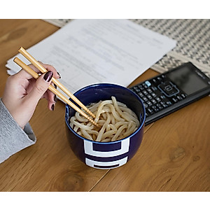 JUST FUNKY My Hero Academia U.A. High School Japanese Ceramic Dinnerware Set | Includes 16-Ounce Ramen Bowl and Wooden Chopsticks