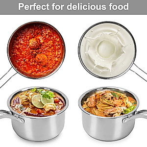 HOXHA Sauce Pot, 1.5 Quart Nonstick Saucepan,304 Stainless Steel Saucepan with Lid, Universal Milk Pot, Multipurpose Pot for Kitchen Home Restaurant