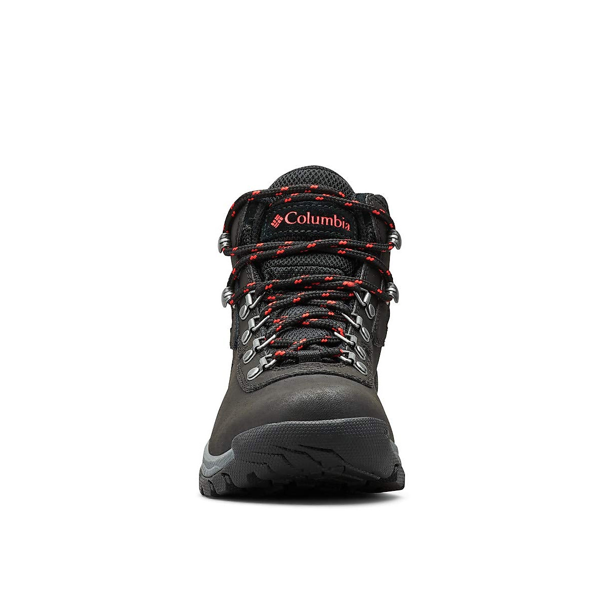 Columbia womens Newton Ridge Plus Waterproof Hiking Boot, Black/Poppy Red, 9 US