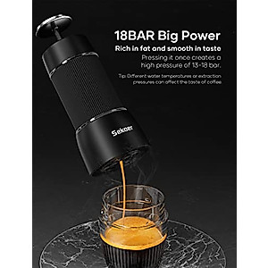 Sekaer Portable Espresso Machine Travel Coffee Maker, 2 in 1 Small Mini Presso Compatible with Nespresso Original Capsules, 18 Bar Pressure, Manual Aeropress Coffee Machine