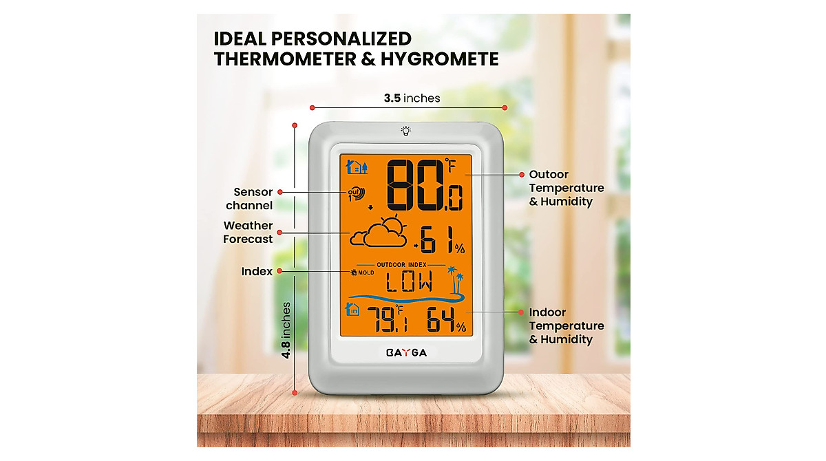 BAYGA Wireless Thermometer & Hygrometer - Accurate & Reliable