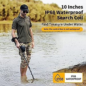 SAKOBS Metal Detector for Adults Waterproof - Professional Higher Accuracy Gold Detector with LCD Display, DISC & Notch & All Metal Mode, Advanced DSP Chip 10" Coil Metal Detectors