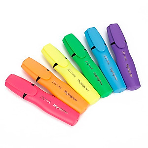 ZEYAR Aesthetic Highlighter Pen, Chisel Tip Marker Pen, AP Certified， Assorted Colors, Water Based, Quick Dry, Cute Highlighters, Patented Product (6 Macaron Colors)