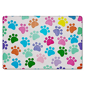 Anti-Fatigue Kitchen Mat- Dog Paw Print Durable Soft All-Purpose Doormat Standing Mat Bathroom Rugs, Stain Resistant and Comfort- 18" x 30"