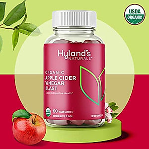 Hyland's Naturals Organic Apple Cider Vinegar Blast Gummies, Digestive Health Support, 60 Vegan ACV Gummies (30 Days)