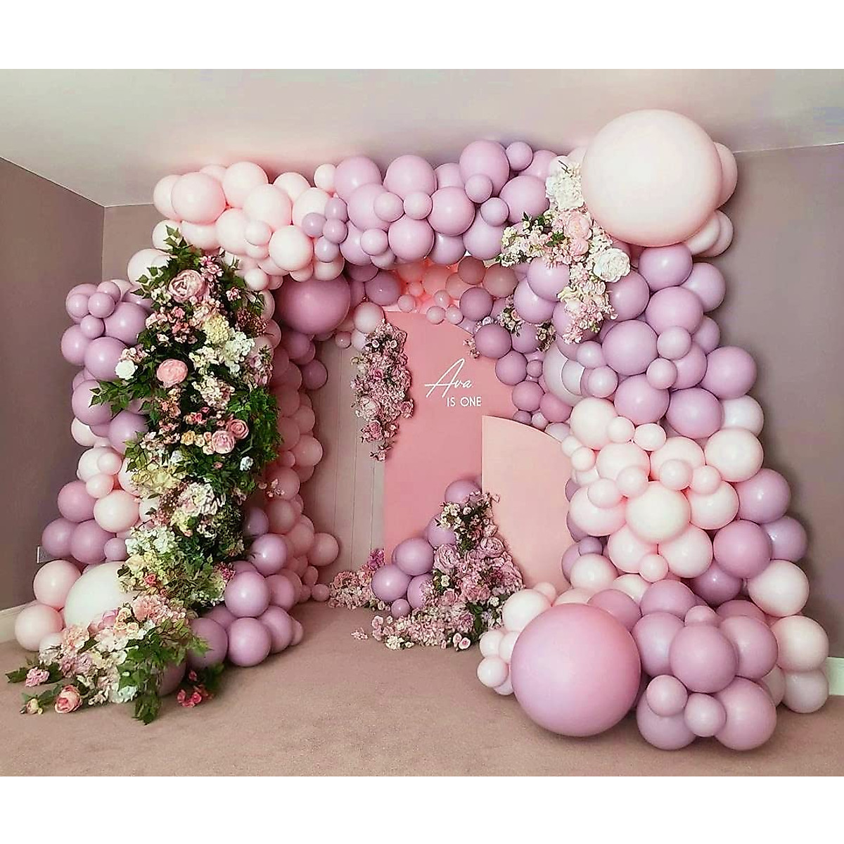 Purple Pink Balloon Double Stuffed Lavender Balloon Garland Latex Pastel Light Pink Lilac Balloons Arch Kit for Bridal Baby Shower Wedding Birthday Butterfly Fairy Flower Theme Party Decoration