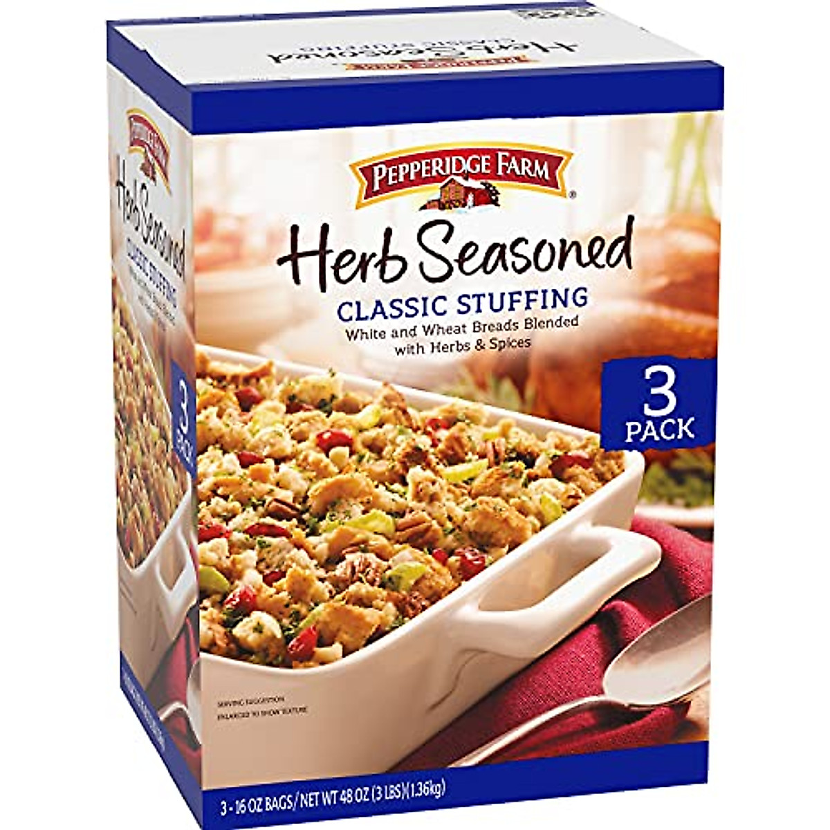 Pepperidge Farm Herb Seasoned Classic Stuffing, 16 Oz (Pack of 3)