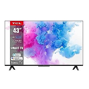 TCL 43-Inch Series 4 Class 4K 2160p Smart Roku TV HDR 60Hz Refresh Rate Compatible with Alexa & Google Assistant (Renewed)