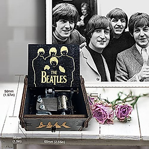 veratwo The Beatles Gifts-Hand Crank Engraved Vintage Wooden Music Box,The Beatles Fans Favorite Collection Gift for Friends and Family Birthday/Christmas/Valentine's Day