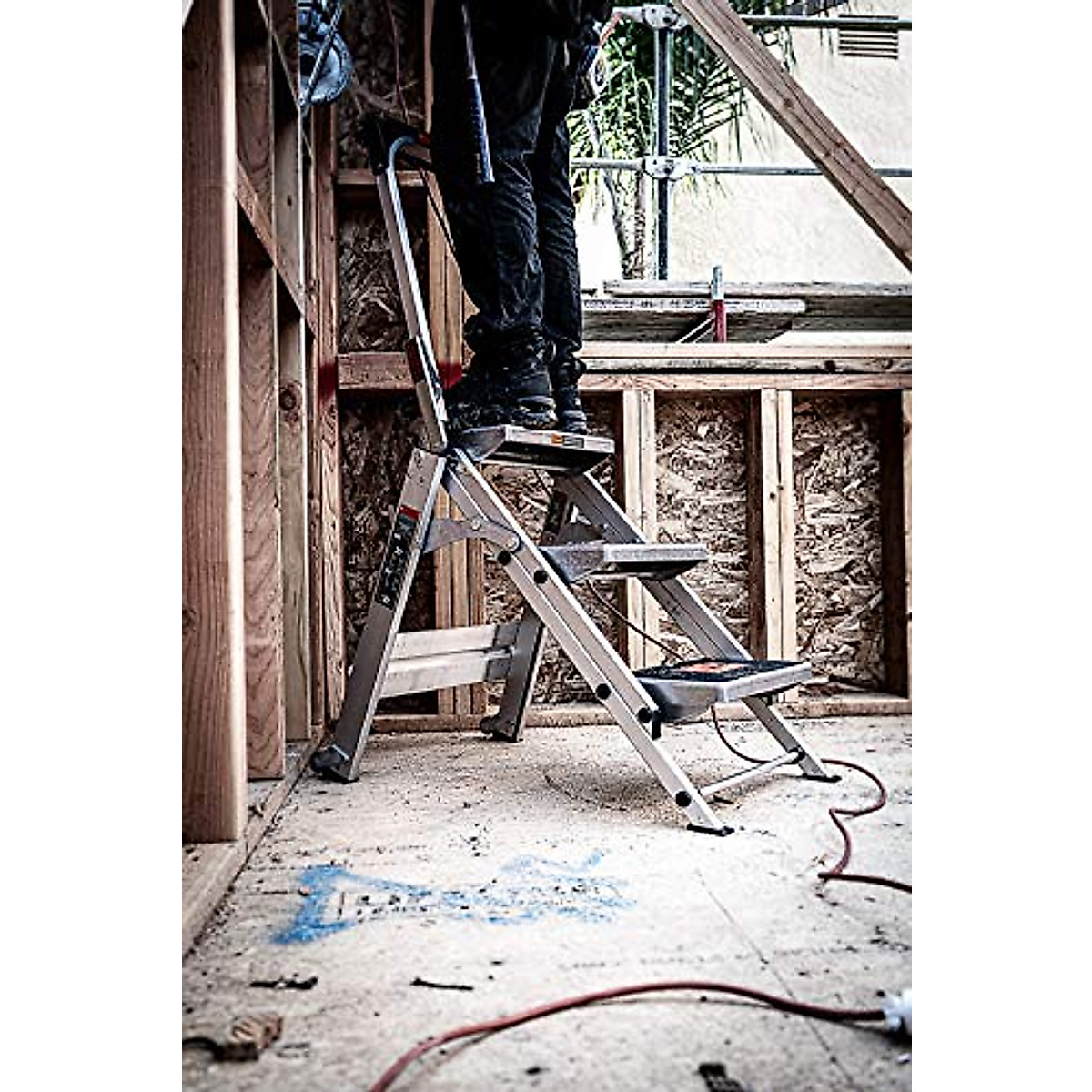 Little Giant Ladders, Safety Step, 3-Step, 3 Foot, Step Stool, Aluminum, Type 1A, 300 lbs Weight Rating, (10310BA)