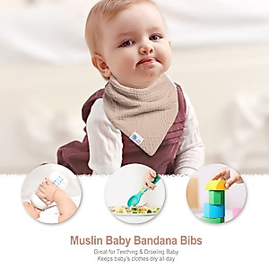 lulumoon Muslin Baby Bandana Bibs – Cotton Drooling Bibs for Teething Baby, 6Pack Solid Colors Muslin Bandana Drool Bibs