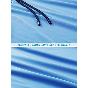 CADMUS Men's Workout Long Sleeve Fishing Shirts UPF 50+ Sun Protection Dry Fit Hoodies,1 Pack,096,White,Large